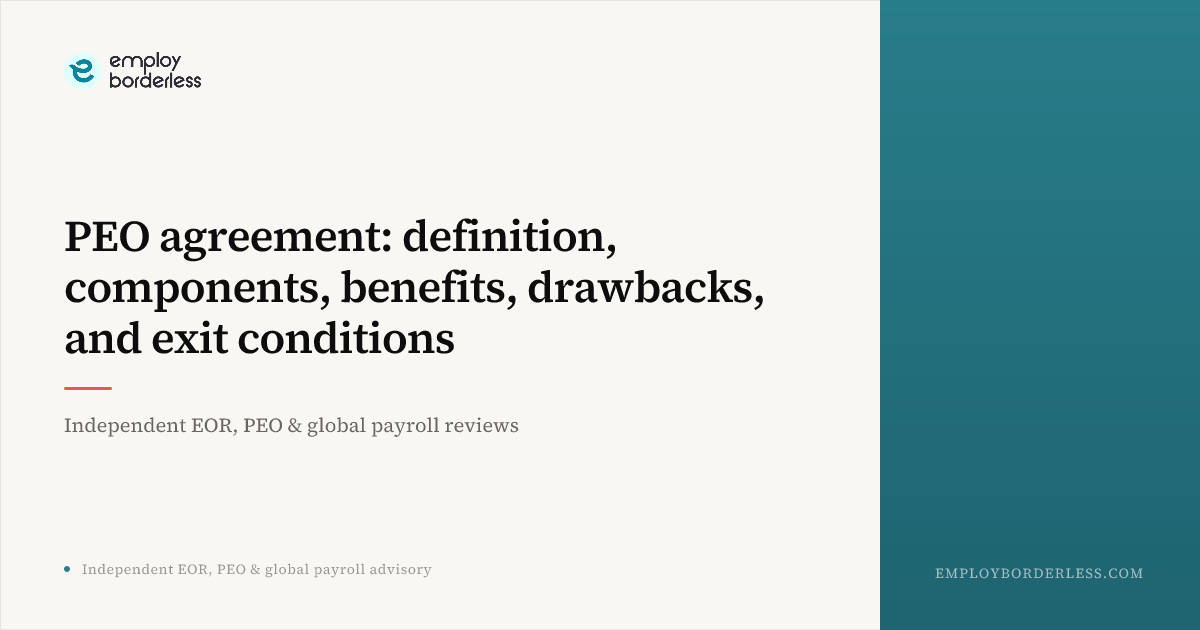 PEO agreement: definition, components, benefits, drawbacks, and exit ...