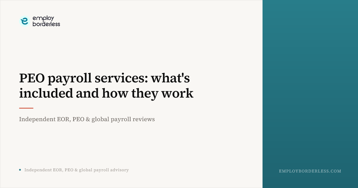 PEO payroll services: what's included and how they work
