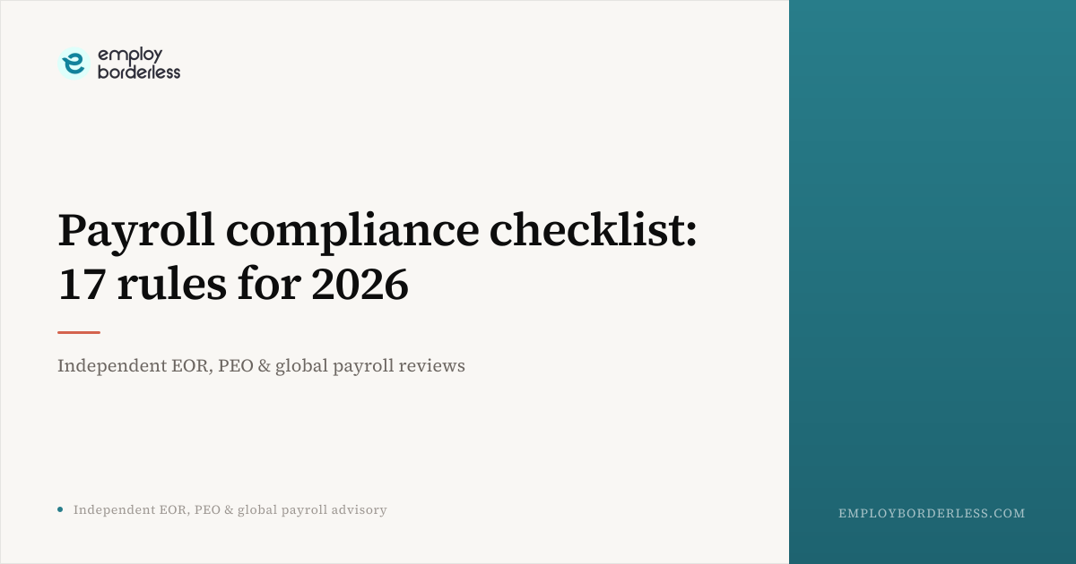 Payroll compliance checklist: 17 rules for 2026